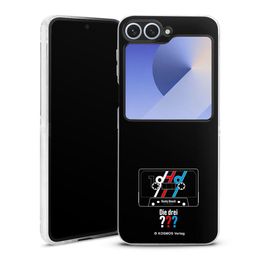 DeinDesign Galaxy Z Flip 7 FE Handy Hard Case Schutzh&uuml;lle transparent Smartphone Handy H&uuml;lle Official Licensed Product Die Drei ??? Cassette Hard Case