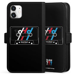DeinDesign iPhone 11 Handy Klapph&uuml;lle Handyh&uuml;lle aus Kunst Leder schwarz Flip Case Official Licensed Product Die Drei ??? Cassette Sideflip mit Lasche