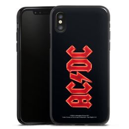 DeinDesign iPhone X Handy Silikon H&uuml;lle Case schwarz Handyh&uuml;lle Official Licensed Product Acdc Logo