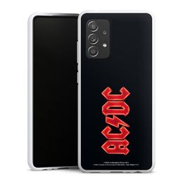 DeinDesign Galaxy A52s 5G Handy Silikon H&uuml;lle Case wei&szlig; Handyh&uuml;lle Official Licensed Product Acdc Logo Silikon Case