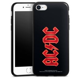 DeinDesign iPhone SE (2022) Handy Slim Case extra d&uuml;nn Silikon Handyh&uuml;lle schwarz H&uuml;lle Official Licensed Product Acdc Logo Silikon Slim Case