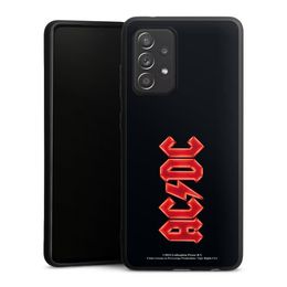 DeinDesign Galaxy A52s 5G Handy Premium Silikon H&uuml;lle Handyh&uuml;lle schwarz Case Official Licensed Product Acdc Logo Silikon Premium Case