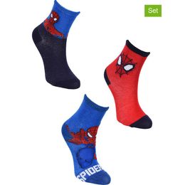 Spiderman 3er-Set: Socken "Spiderman" in Blau/ Rot - 14% | Gr&ouml;&szlig;e 27-30 | Kinder-socken-strumpfhosen