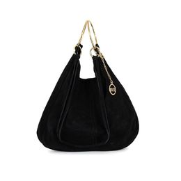 Mia Tomazzi Leder-Henkeltasche "Tarabella" in Schwarz - (B)34 x (H)30 x (T)11 cm - 76% | Damen-taschen
