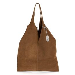 Anna Morellini Leder-Schultertasche "Rossana" in Hellbraun - (B)34 x (H)30 x (T)5 cm - 73% | Damen-taschen