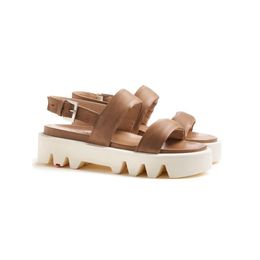 Lloyd Leder-Plateausandalen in Hellbraun - 42% | Gr&ouml;&szlig;e 41 | Damen-sandalen