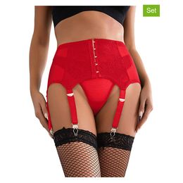 INTIMAX 2tlg. W&auml;sche-Set in Rot - 57% | Gr&ouml;&szlig;e XXL/3XL | Damen-dessous