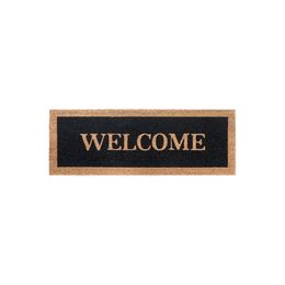 Hanse Home Kokos-Fu&szlig;matte "Welcome" in Schwarz - 64% | Gr&ouml;&szlig;e 27x70 cm | Teppiche-fussmatten