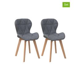 IDOMYA Factory 2er-Set: Esszimmerst&uuml;hle "Gladys" in Grau - (B)46 x (H)79 x (T)60 cm - 71% | Sitzmoebel