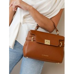 Lia Biassoni Leder-Henkeltasche in Hellbraun - (B)30 x (H)22 x (T)10 cm - 79% | Damen-taschen