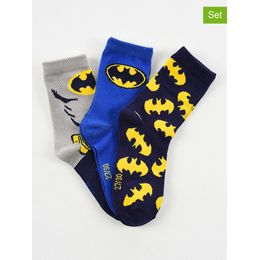 DC Batman 3er-Set: Socken "Batman" in Blau/ Grau - 14% | Gr&ouml;&szlig;e 31-34 | Kinder-socken-strumpfhosen