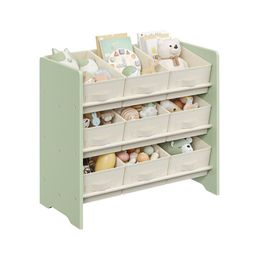 Songmics Standregal in Creme/ Hellgr&uuml;n - (B)62,5 x (H)60 x (T)29,5 cm - 25% | Kinder-moebel