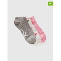 Benetton 3er-Set: Socken in Grau/ Rosa/ Wei&szlig; - 49% | Gr&ouml;&szlig;e 25-29 | Babysocken-strumpfhosen