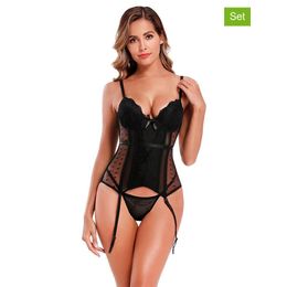 INTIMAX 2tlg. W&auml;sche-Set in Schwarz - 58% | Gr&ouml;&szlig;e L | Damen-dessous