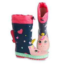 Denokids Gummistiefel "Unicorn" in Dunkelblau - 63% | Gr&ouml;&szlig;e 34 | Kinder-outdoor-sport-schuhe