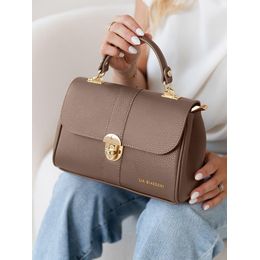 Lia Biassoni Leder-Henkeltasche "Carsia" in Beige - (B)27 x (H)19 x (T)13 cm - 77% | Damen-taschen