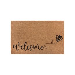 Hanse Home Kokos-Fu&szlig;matte "Bee Welcome" in Natur - 76% | Gr&ouml;&szlig;e 45x70 cm | Teppiche-fussmatten