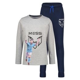 Messi Pyjama in Grau/ Dunkelblau - 56% | Gr&ouml;&szlig;e 98/104 | Kinder-waesche