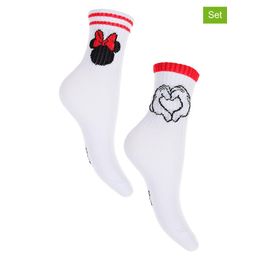 Disney Minnie Mouse 2er-Set: Socken "Minnie" in Wei&szlig; - 16% | Gr&ouml;&szlig;e 31-34 | Kinder-socken-strumpfhosen