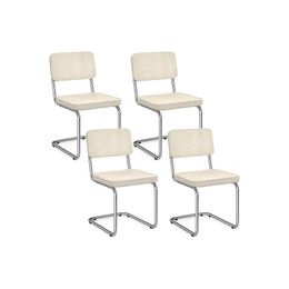 IDOMYA Factory 4er-Set: Esszimmerst&uuml;hle "Naya" in Creme - (B)44 x (H)79 x (T)52 cm - 72% | Sitzmoebel