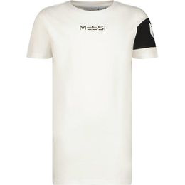 Messi Shirt in Wei&szlig; - 56% | Gr&ouml;&szlig;e 104 | Kinder-oberteile