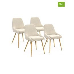 IDOMYA Factory 4er-Set: Esszimmerst&uuml;hle ''Olivia'' in Creme - (B)47,5 x (H)79 x (T)54 cm - 69% | Sitzmoebel