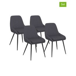 IDOMYA Factory 4er-Set: St&uuml;hle "Ornella" in Anthrazit/ Schwarz - (B)54 x (H)79 x (T)47,5 cm - 67% | Sitzmoebel