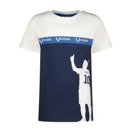 Messi Shirt in Wei&szlig;/ Dunkelblau - 24% | Gr&ouml;&szlig;e 104 | Kinder-oberteile