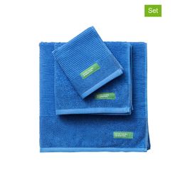 Benetton 3tlg. Handtuchset in Blau - 55% | Badtextilien