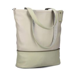 Zwei Schultertasche "J145" in Beige/ Gr&uuml;n - (B)37 x (H)36 x (T)15 cm - 52% | Damen-taschen