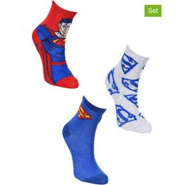 Superman 3er-Set: Socken "Superman" in Blau/ Rot/ Wei&szlig; - 14% | Gr&ouml;&szlig;e 31-34 | Kinder-socken-strumpfhosen