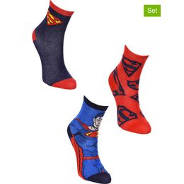 Superman 3er-Set: Socken "Superman" in Blau/ Rot/ Dunkelblau - 21% | Gr&ouml;&szlig;e 23-26 | Kinder-socken-strumpfhosen