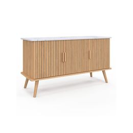 IDOMYA Essentials Sideboard "Marceau" in Hellbraun/ Wei&szlig; - (B)110 x (H)60 x (T)40 cm - 72% | Regale