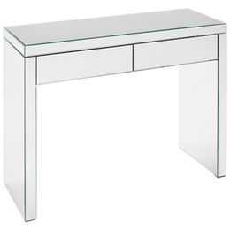 Mid.you Konsolentisch, Klar, Glas, Holzwerkstoff, 2 Schublade(n) Schubladen, 35x76x100.5 cm, Wohnzimmer, Wohnzimmertische, Konsolentische
