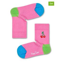 Happy Socks 2er-Set: Socken in Pink - 66% | Gr&ouml;&szlig;e 24-26 | Babysocken-strumpfhosen