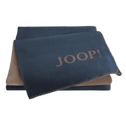 JOOP! Wohndecke Uni Doubleface, Dunkelblau, Dunkelbraun, Textil, 150x200 cm, Made in Germany, Oeko-Tex&reg; Standard 100, Kettelrand, pflegeleicht, Wohntextilien, Decken, Kuscheldecken
