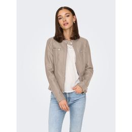Only Damen Only Lederimitatjacke &raquo;ONLBANDIT &ndash; Bikerjacke mit figurbetonter Form und Rei&szlig;verschl&uuml;ssen&laquo; unifarben, modisch, figurbetont, Lederimitat, 