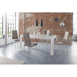 OTTO home Essgruppe &raquo;Lynn160/Kate&laquo; Set, 5 Stk. tlg. Tisch mit 4 St&uuml;hlen wei&szlig;