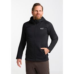 Jack Wolfskin Damen Fleecejacke &raquo;PEAK DISTRICT HOODED FZ M&laquo; mit Kapuze schwarz L (52)