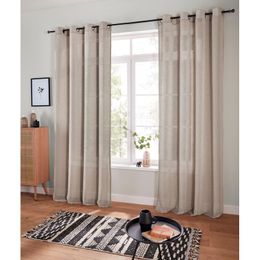 OTTO home Gardine &raquo;Fiete&laquo; &Ouml;sen 1 Stk. tlg. Leinen Optik, monochrom, basic, pflegeleicht, verschiedene Gr&ouml;&szlig;en beige Polyester