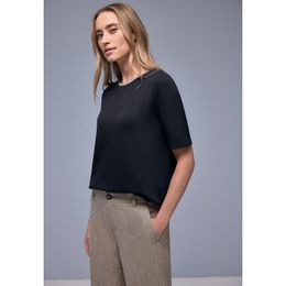 Street One Damen Street One Rundhalsshirt mit Kontrastdetail am Rundhalsausschnitt 36
