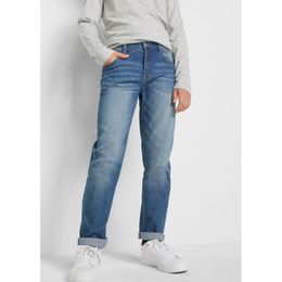 bonprix Kinder bonprix Slim-fit-Jeans mit verstellbarem Bund, 5-Pocket-Stil, aus Stretch-Material blau 164, N-Gr