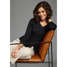 Laura Scott Damen 3/4-Arm-Shirt Basic-Stil, 3/4-&Auml;rmell&auml;nge, mit V-Ausschnitt, mit Seitenschlitzen 44/46