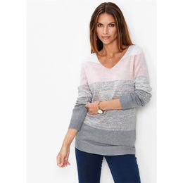bonprix Damen bonprix Longpullover &raquo;Long-Pullover mit Cashmere-Anteil&laquo; aus Viskose, Polyamid, Polyester und Kaschmir, lockere Passform rosa 52/54 (XXL