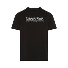 Calvin Klein Herren T-Shirt Rundhalsausschnitt, Regular Fit, Logoschriftzug L