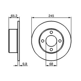 Bosch Bremsensatz, Scheibenbremse ijf1411l76 Hinterachse voll 244mm 10mm f&uuml;r LANCIA ALFA ROMEO Fiat BRILLIANCE VW Audi