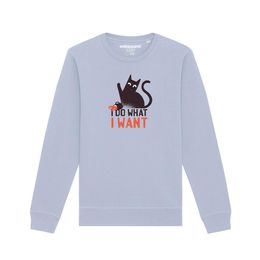 Watapparel Sweatshirt 'Cat' Herren Gr&ouml;&szlig;e XXL hellblau / orange / schwarz