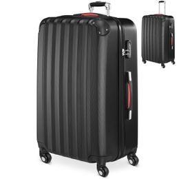 Monzana Hartschalenkoffer XL Rollen 360o Reisekoffer 90L Schwarz ABS