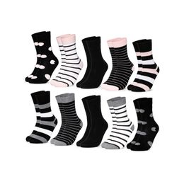 Occulto Socken 'Lotte' Damen Gr&ouml;&szlig;e 35/38 graumeliert / rosa / schwarz / wei&szlig;
