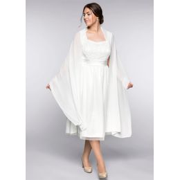 sheego Damen Stola aus Chiffon, offwhite, Gr&ouml;&szlig;e 0